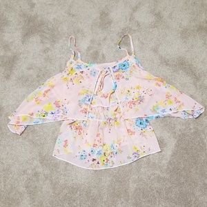 Tops | Pastel Pink Floral Flowy Layered Tank Top | Poshmark